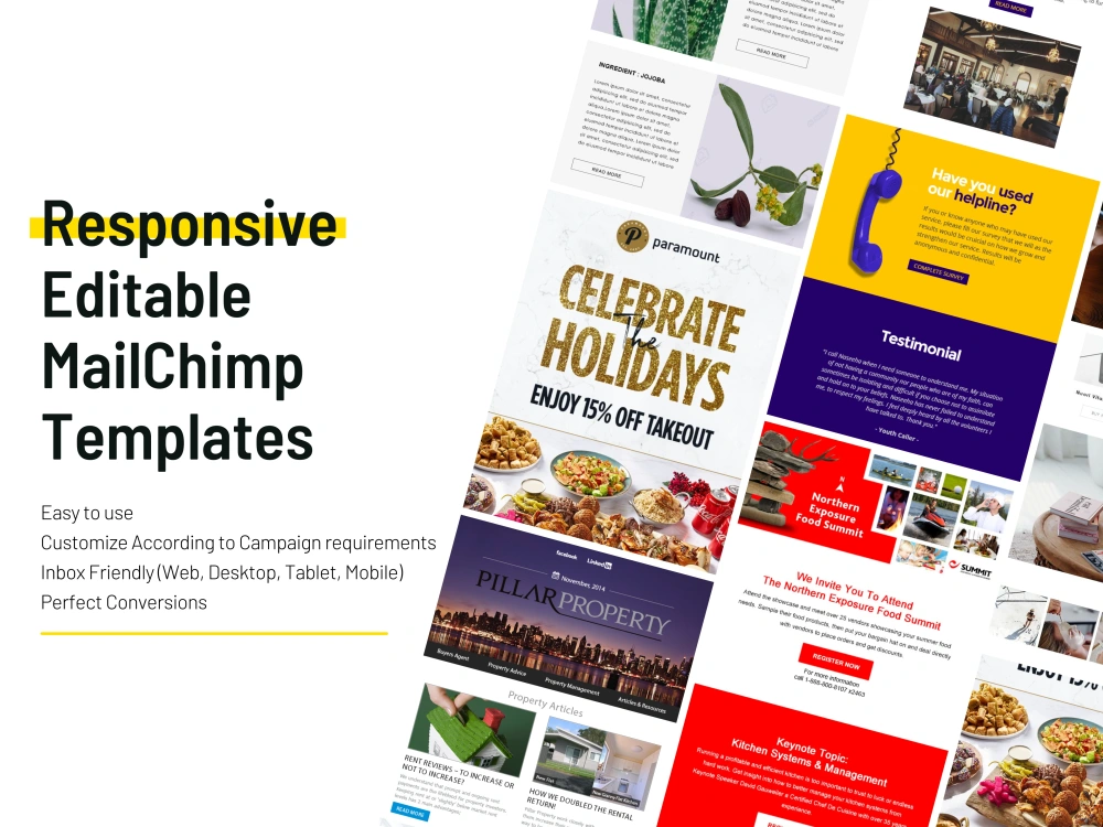 A unique super responsive editable Mailchimp Template for your business ...