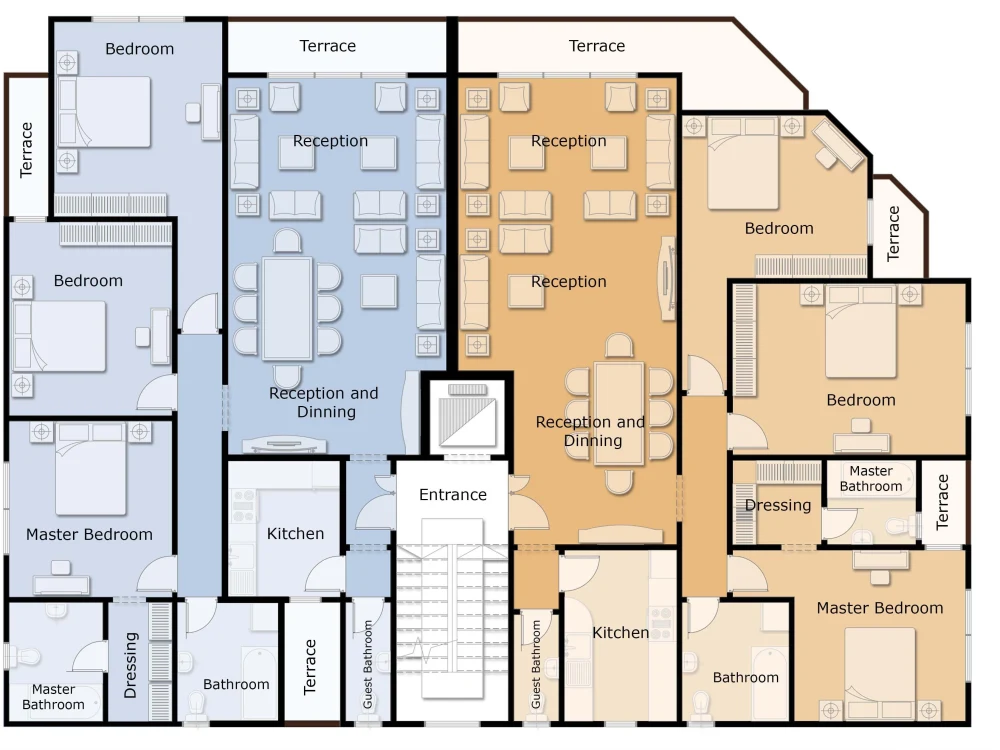 A 2D Floor plan render used for Marketing | Upwork