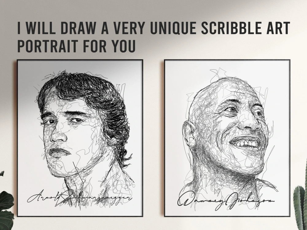 An amazing scribble art portrait from your photo | Upwork