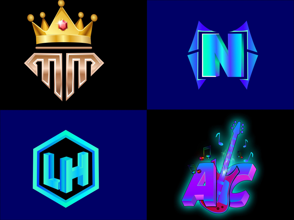 Unique modern 3d text logo design | Upwork