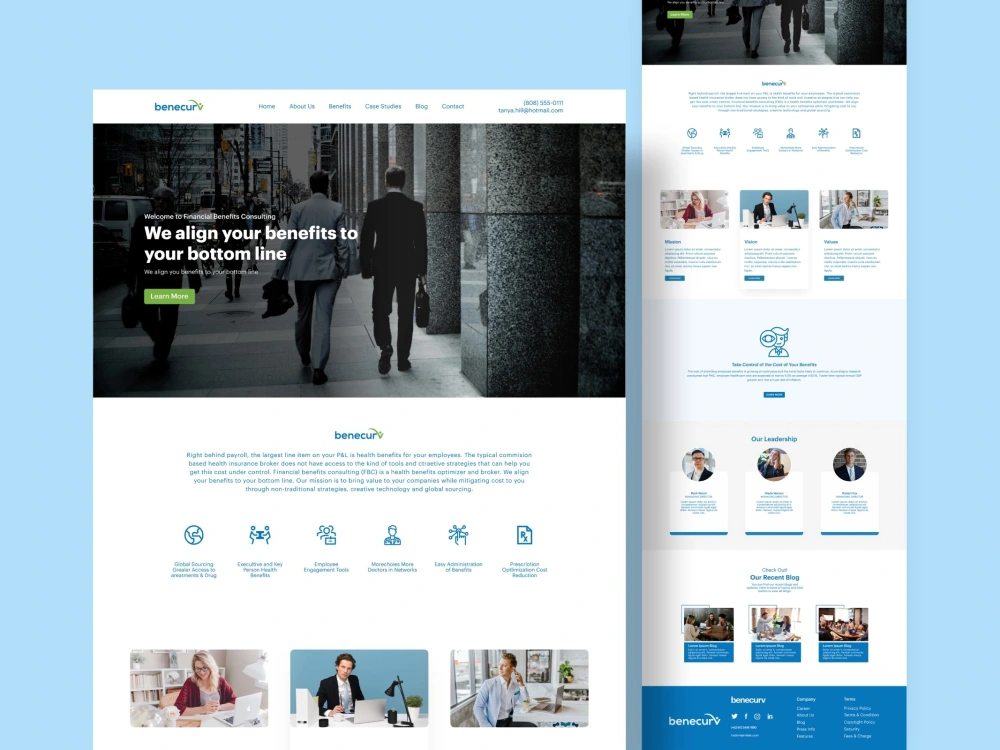 A clean landing page and website UI design in Figma, XD or PSD | Upwork