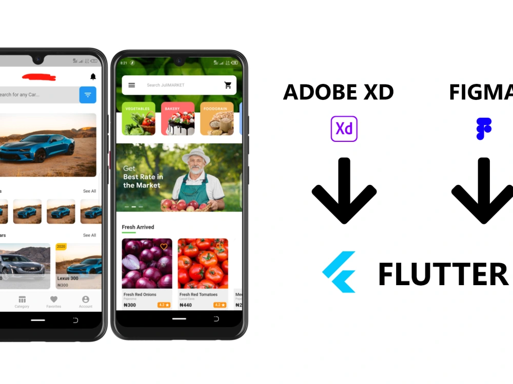 Flutter code from Figma or Adobe XD UI design | Upwork