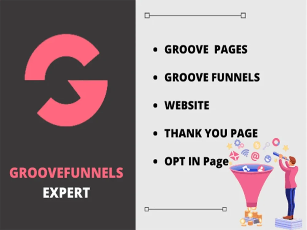 A groove funnel landing page, groove sales funnel and groove kart | Upwork