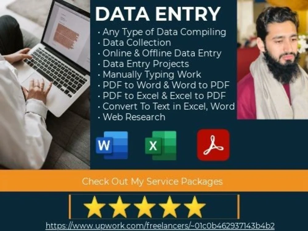 Accurate data entry, manual typing, convert PDF to Word and Excel | Upwork