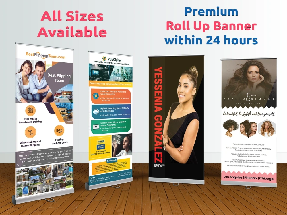 Roll up banner, retractable banner, stand banner, backdrop design | Upwork