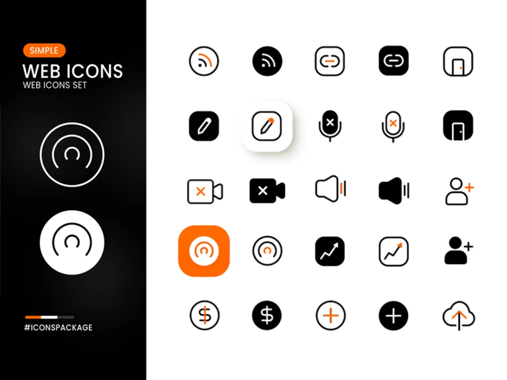 A set of icons, badges, stickers in various design styles. | Upwork