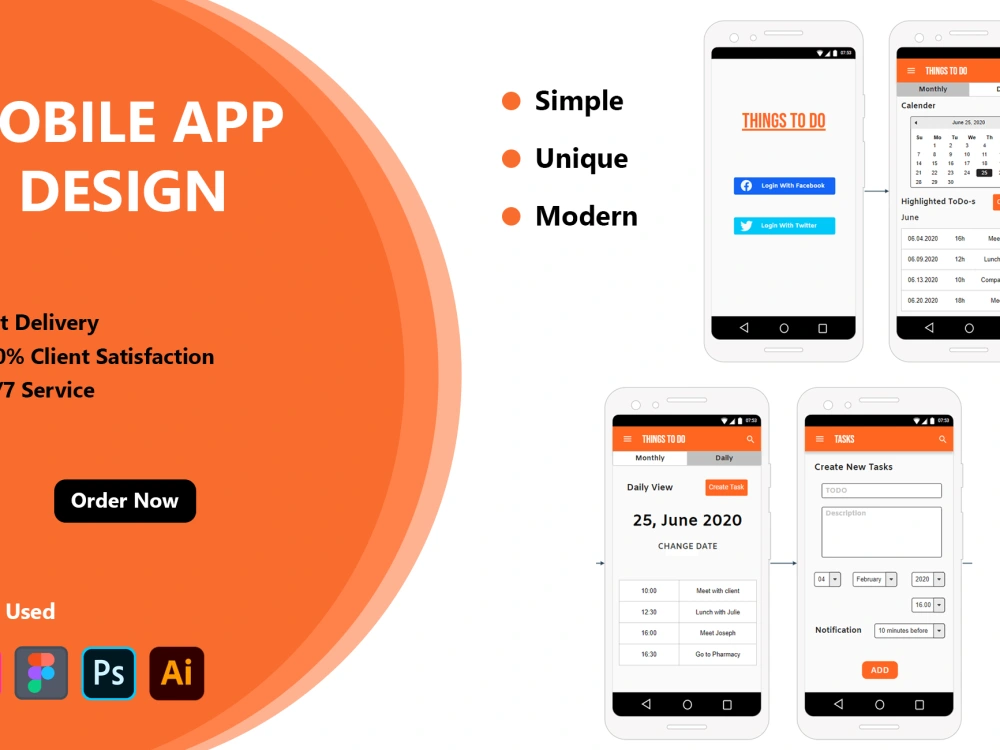 Unique and modern UI UX design for your mobile app | Upwork