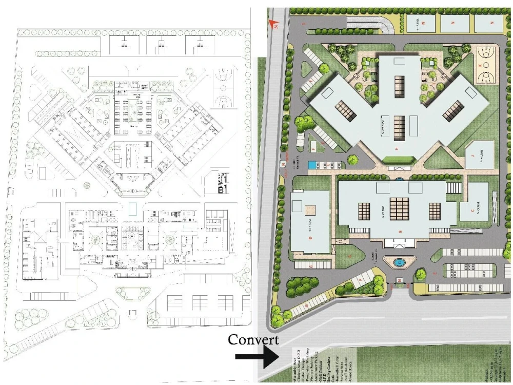 Render 2d plans to presentation drawings in Photoshop | Upwork