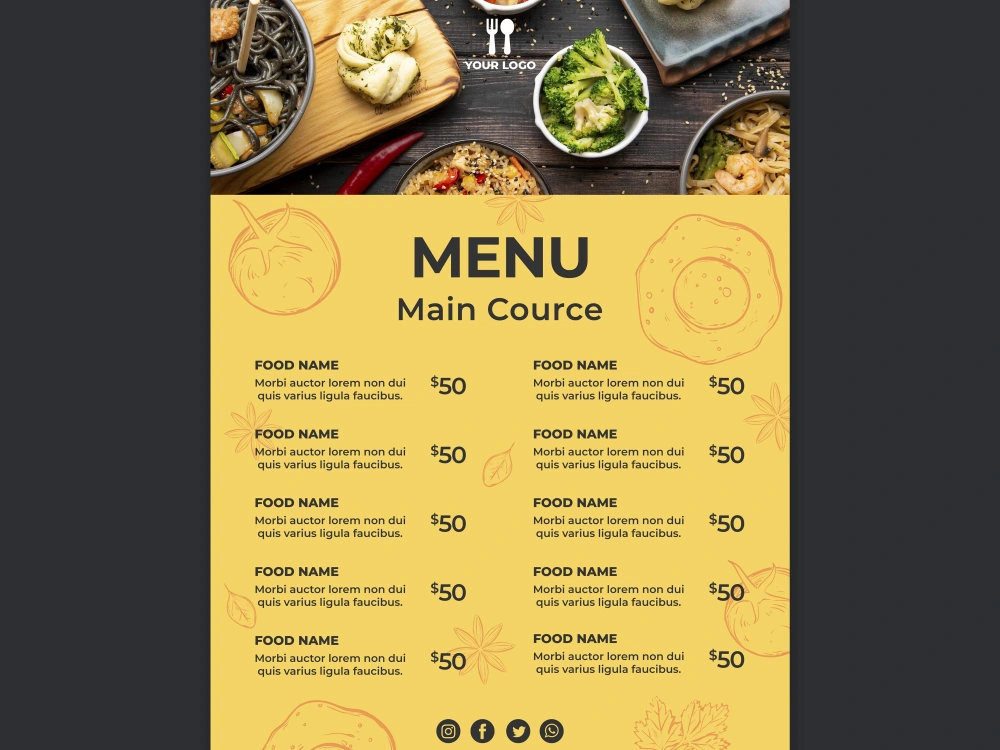 A attractive menu design for your business | Upwork