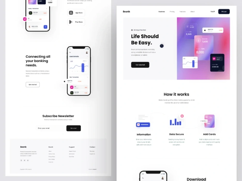 Unique website UI/UX landing page design | Upwork