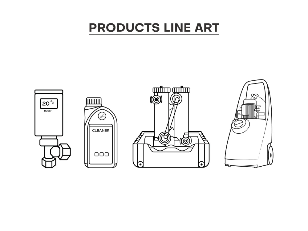 Vector line art illustration, user manual, Products line art | Upwork