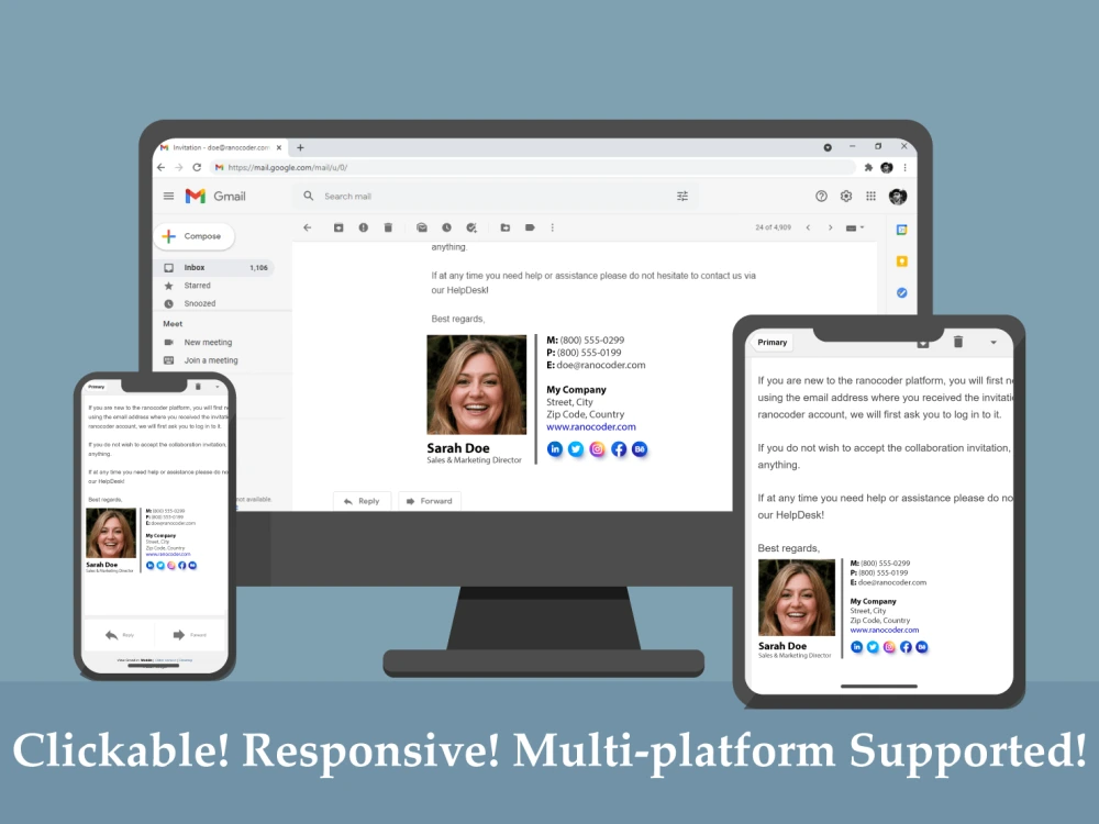 Design and code responsive HTML email signature | Upwork
