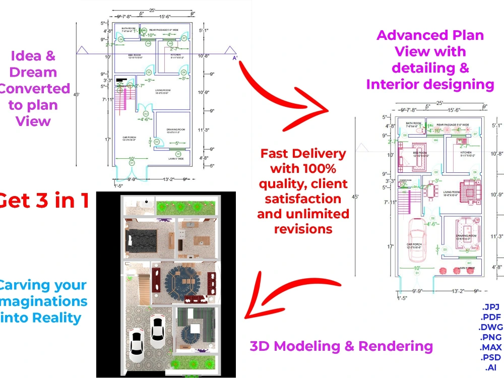 Architectural 2D & 3D floor plans with high detailing and Fast delivery ...