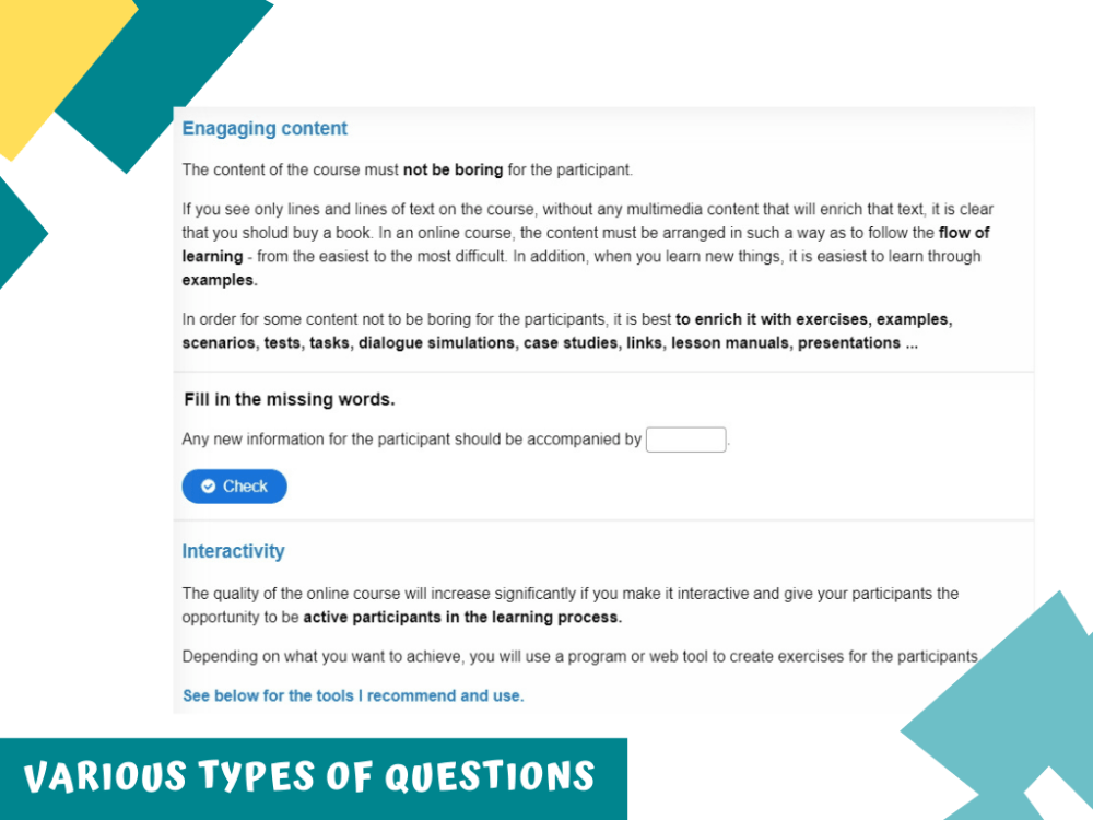 Interactive e-learning lesson in H5P | Upwork