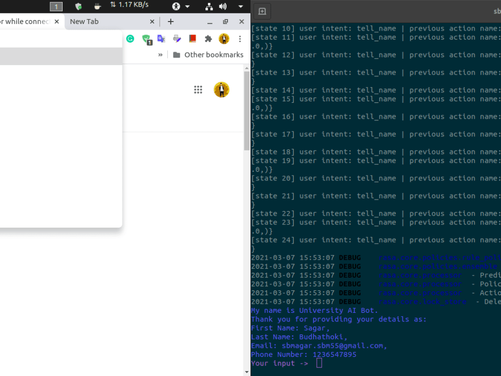 An AI-powered Chatbot build with RASA stack. | Upwork