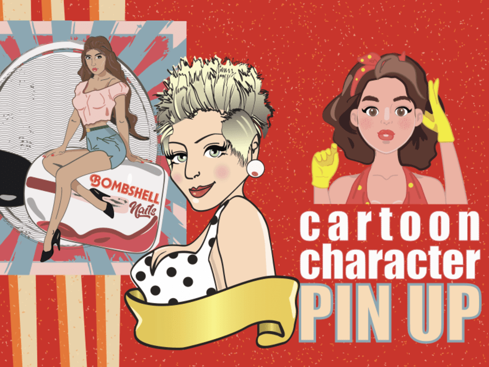 An amazing pin up cartoon character in vector | Upwork