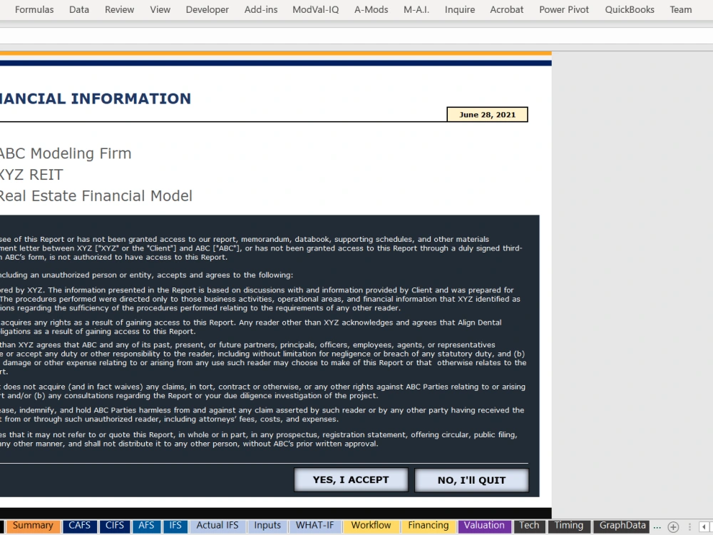 Real Estate - Dynamic Financial Model | Upwork