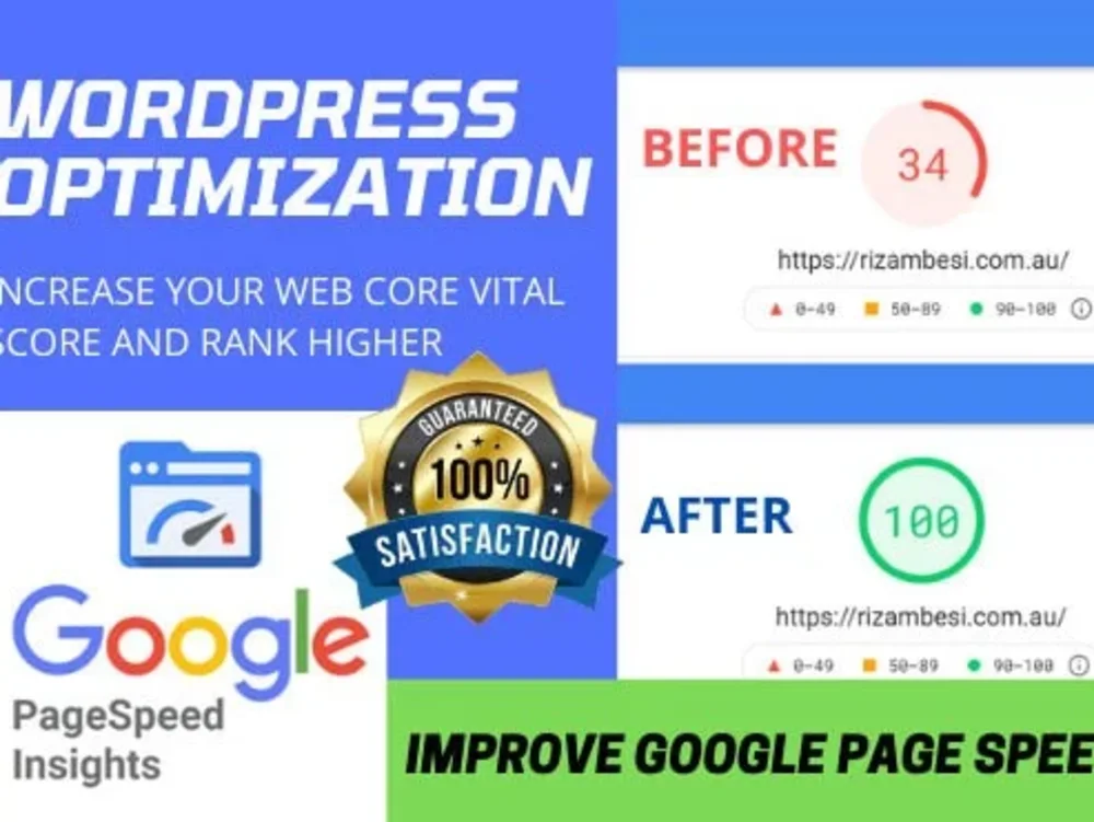 Improved Google page insight score | Upwork
