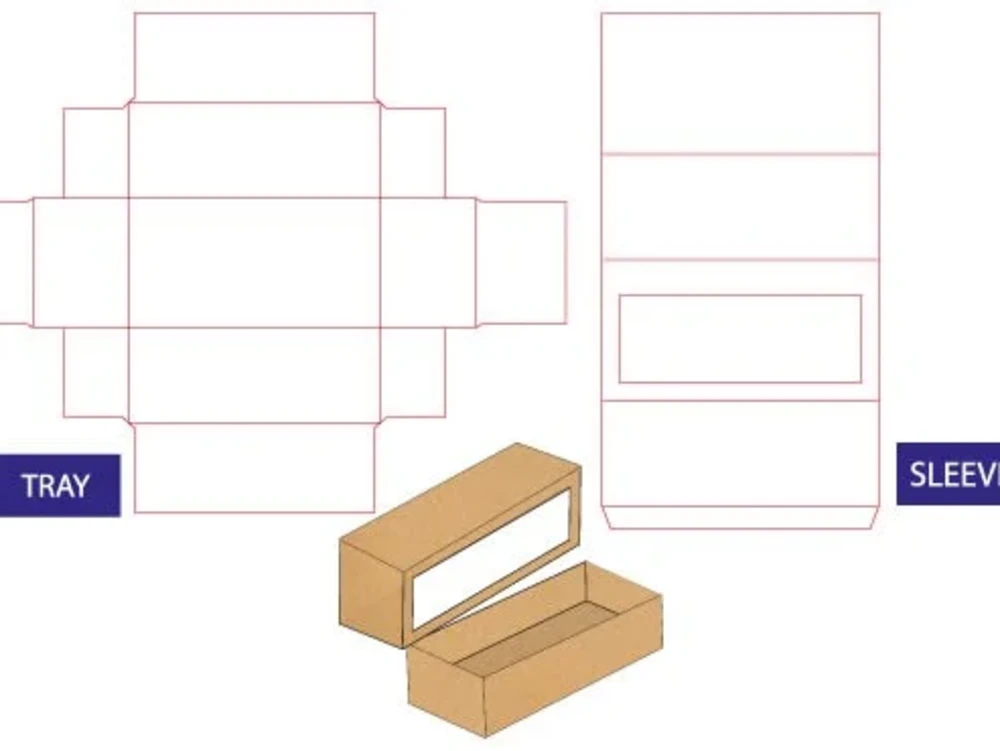 Print ready box dieline,box template, die cut line for your packaging ...