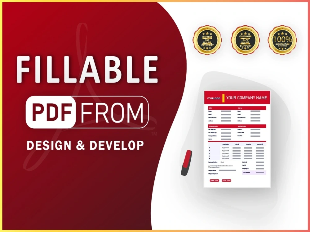 Fillable PDF form, Interactive PDF LiveCycle form, editing PDF Dynamic form | Upwork