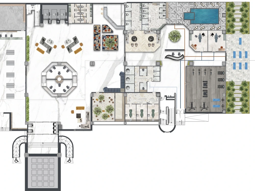 2d Floor Plan Render with materials and furniture | Upwork
