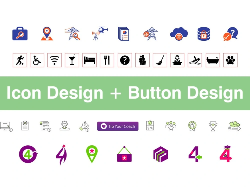 An icon button set for your website or app | Upwork