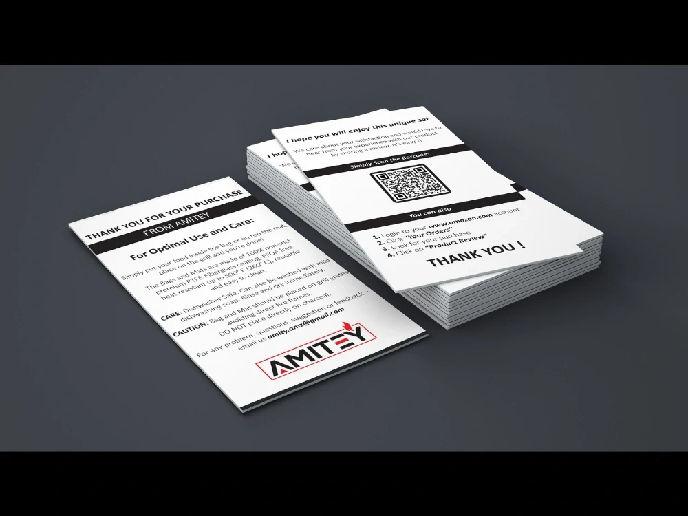 Premium Amazon Insert Card or Label Custom Design for Brand Loyalty ...