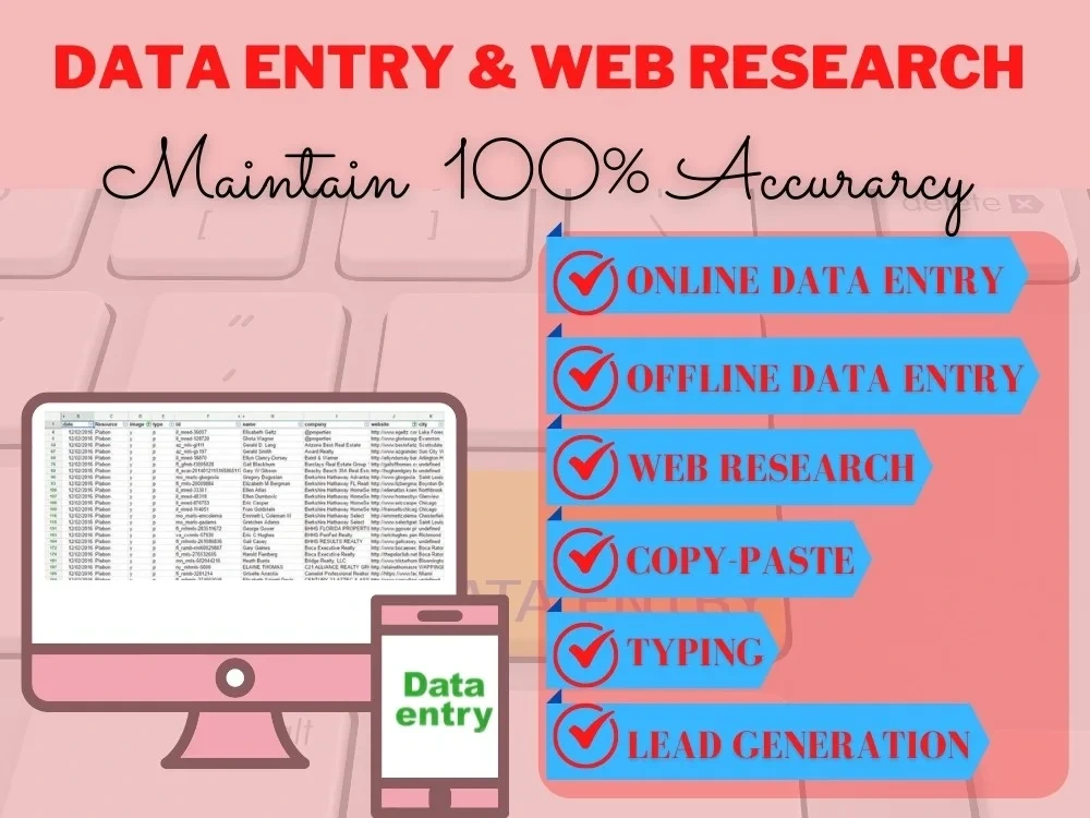 Data entry and web research expert for accurate data entry project | Upwork