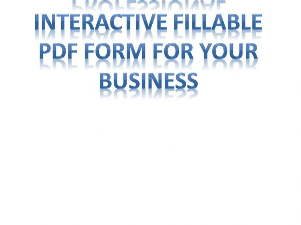 A Professional Interactive Fillable PDF form for your Business | Upwork