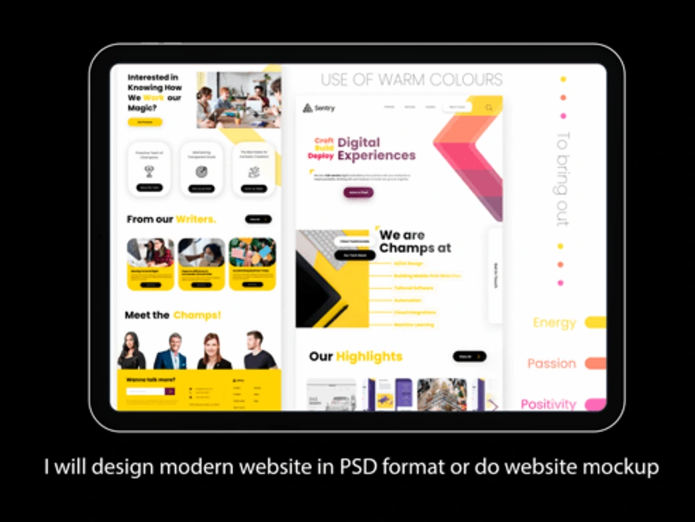 Modern website in PSD format or do website mockup | Upwork