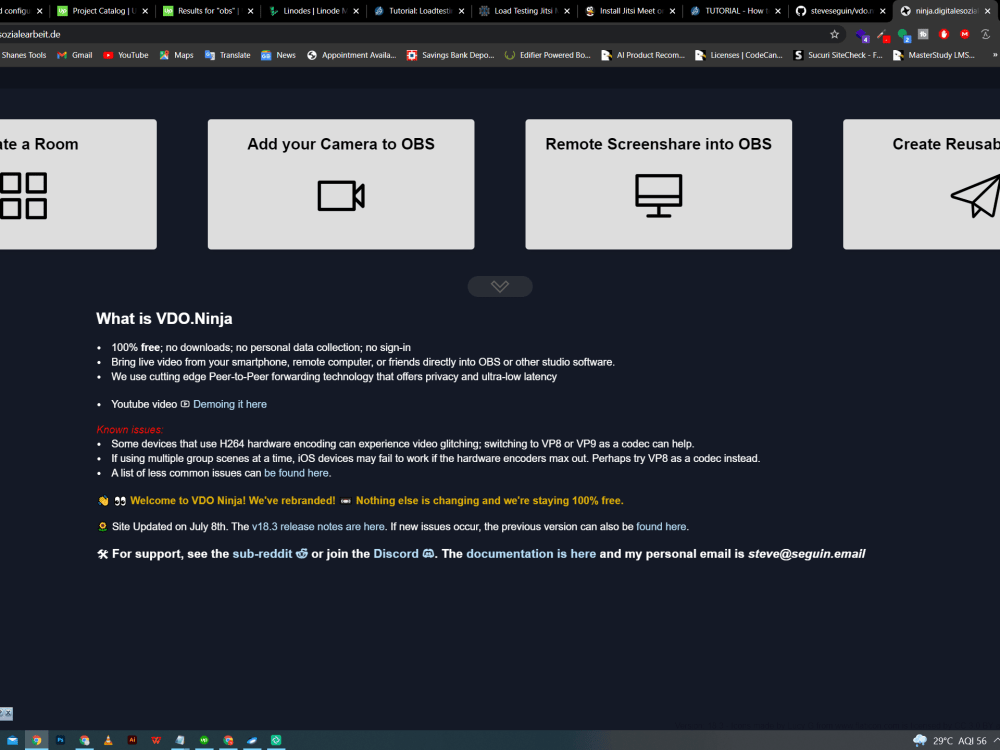 OBS Ninja or VDO Ninja installed for remote video feeds to obs studio | Upwork