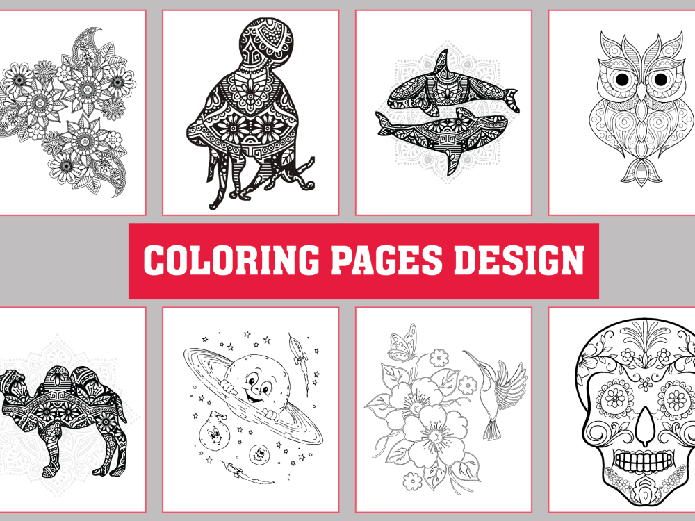 Unique coloring books interior and cover for Amazon KDP | Upwork
