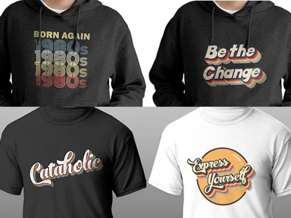 Trendy merch by amazon retro vintage typography t shirt designs for pod ...