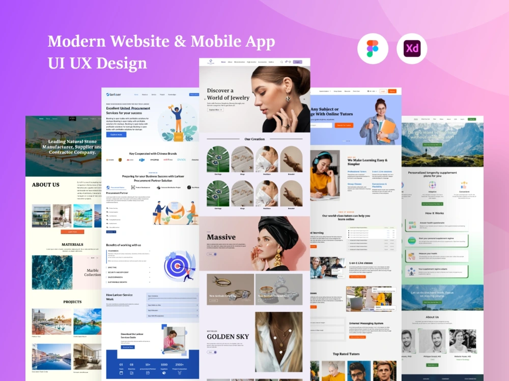Website ui ux design and mobile app ui ux design | Upwork