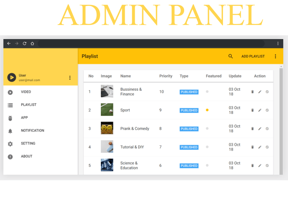 An Android Youtube Multi-Channel Application with Admin Panel | Upwork