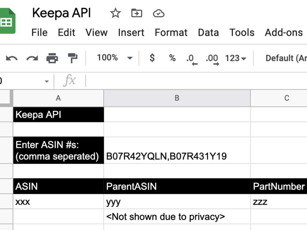 Keepa API data for Amazon products in a Google sheet | Upwork