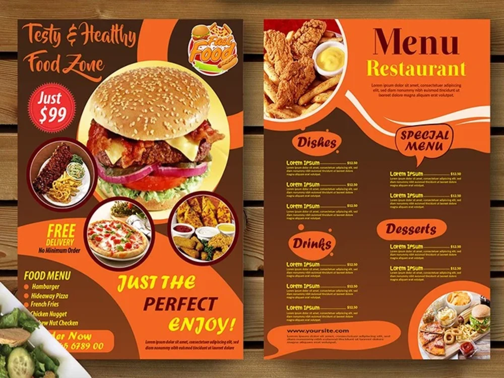 Modern and Professional Restaurant menu, Food Menu, and Food Flyer ...