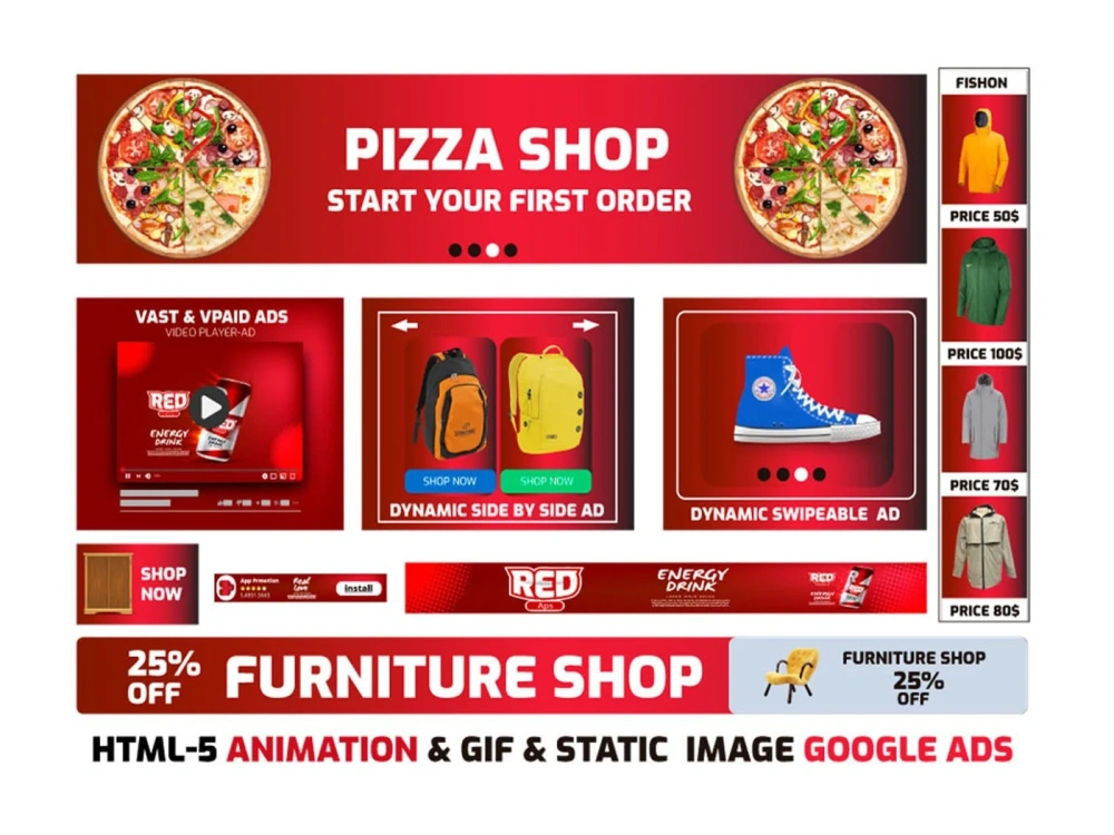 Animated HTML5 Banner Ads, Google Banner Ads, IAB Standard Banner Ads ...