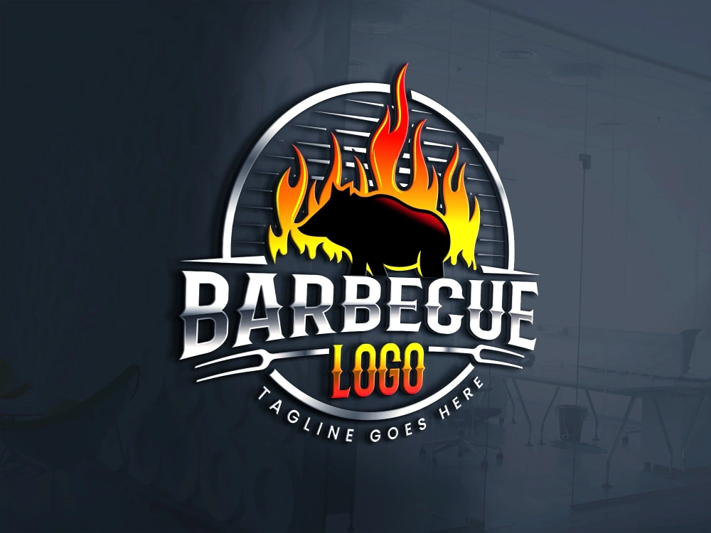Bbq Logos Design Vintage Rustic Grill Barbeque BBQ Logo Design Vector