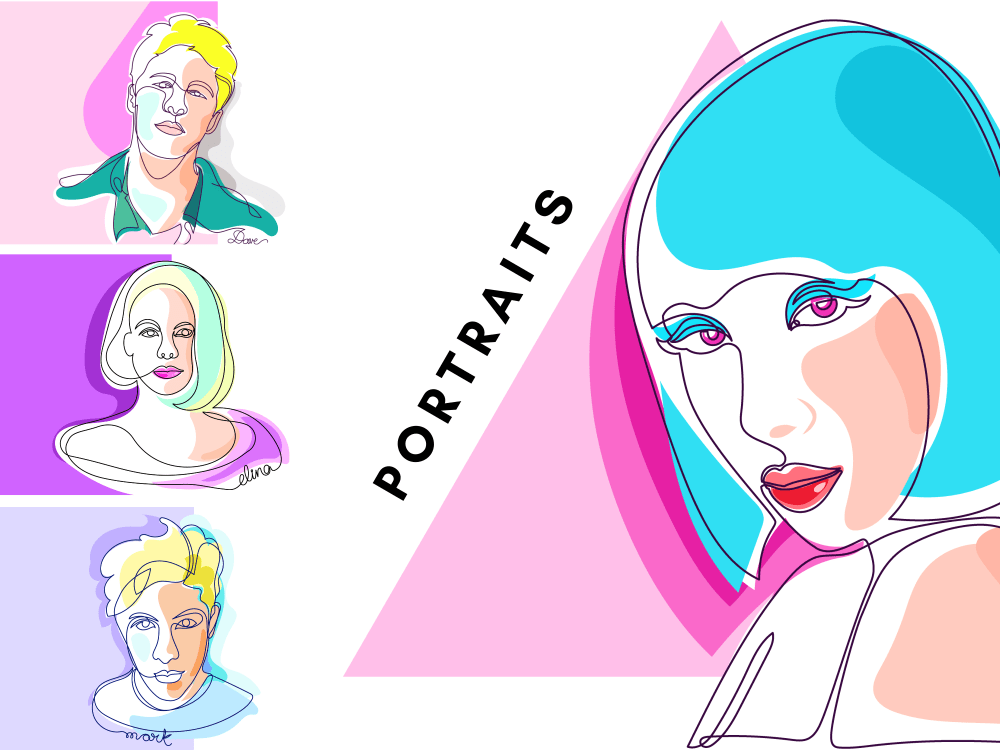 A Creative one-line art Portrait for Personal & Commercial use | Upwork