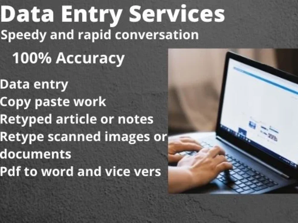 A data entry and typing project | Upwork