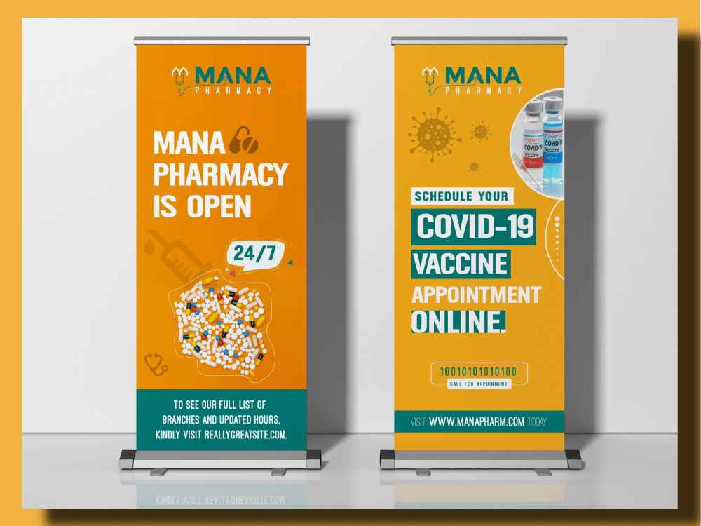 A roll up / pop up / pull up or X stand banner design. | Upwork