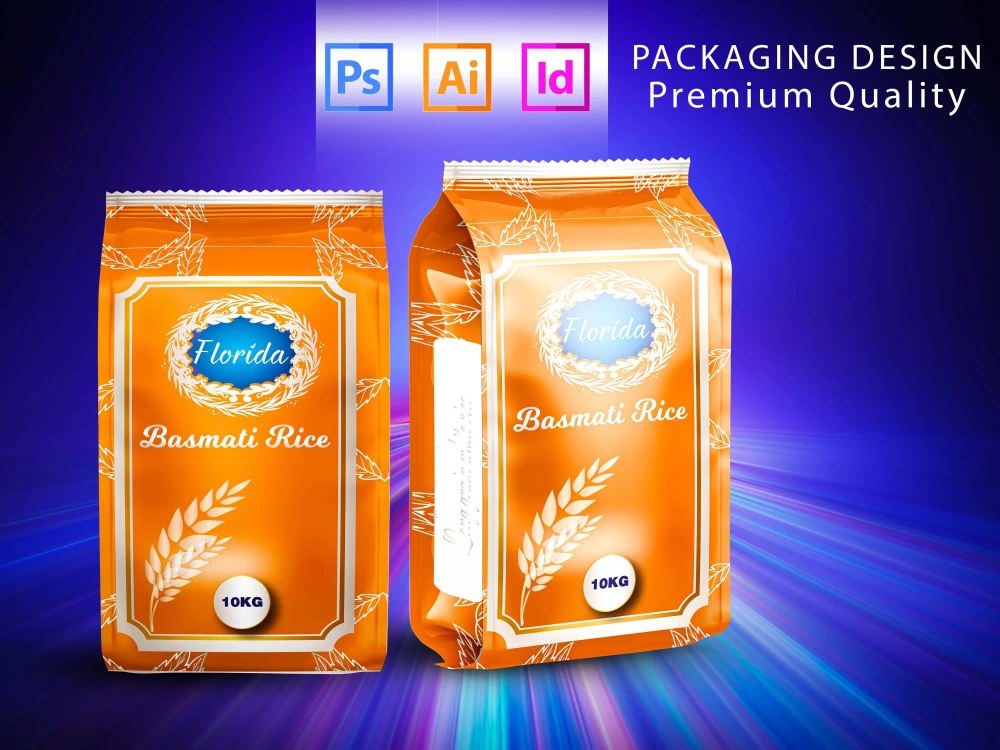 Custom packaging design or label design and rice packaging for your ...