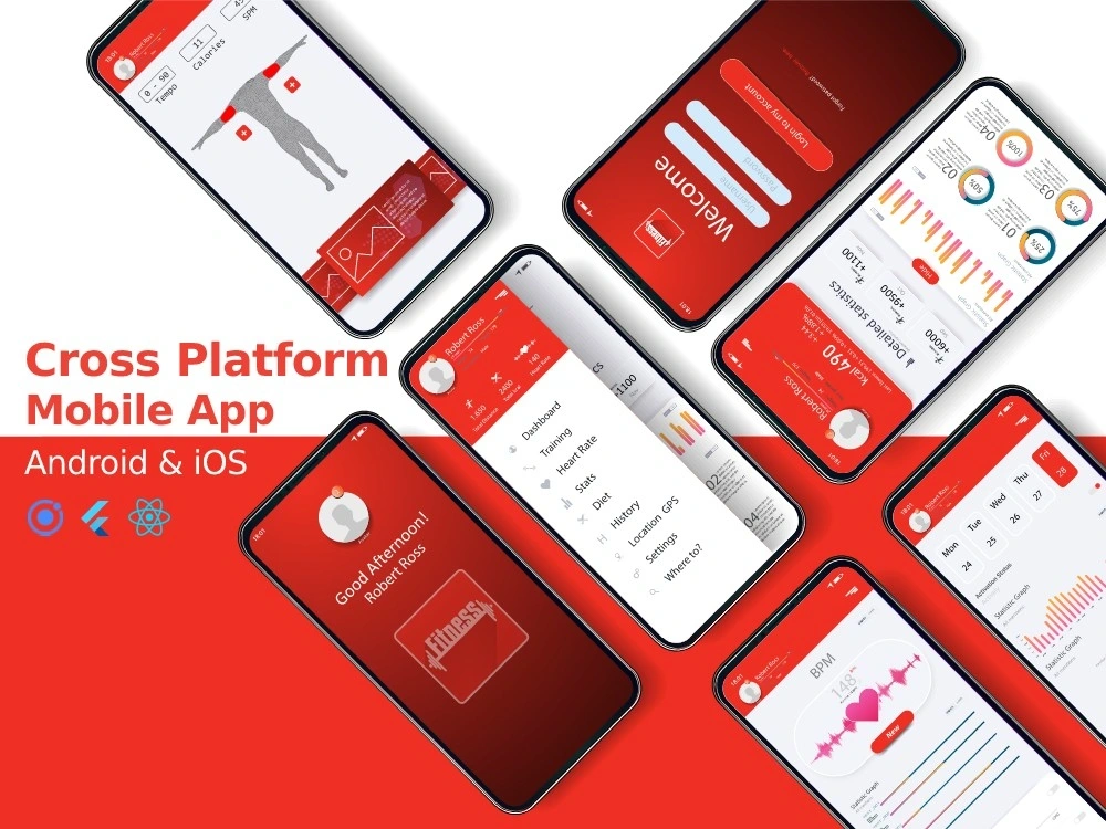Cross Platform App For Android Ios Iphone Using Ionic React Native Flutter Upwork