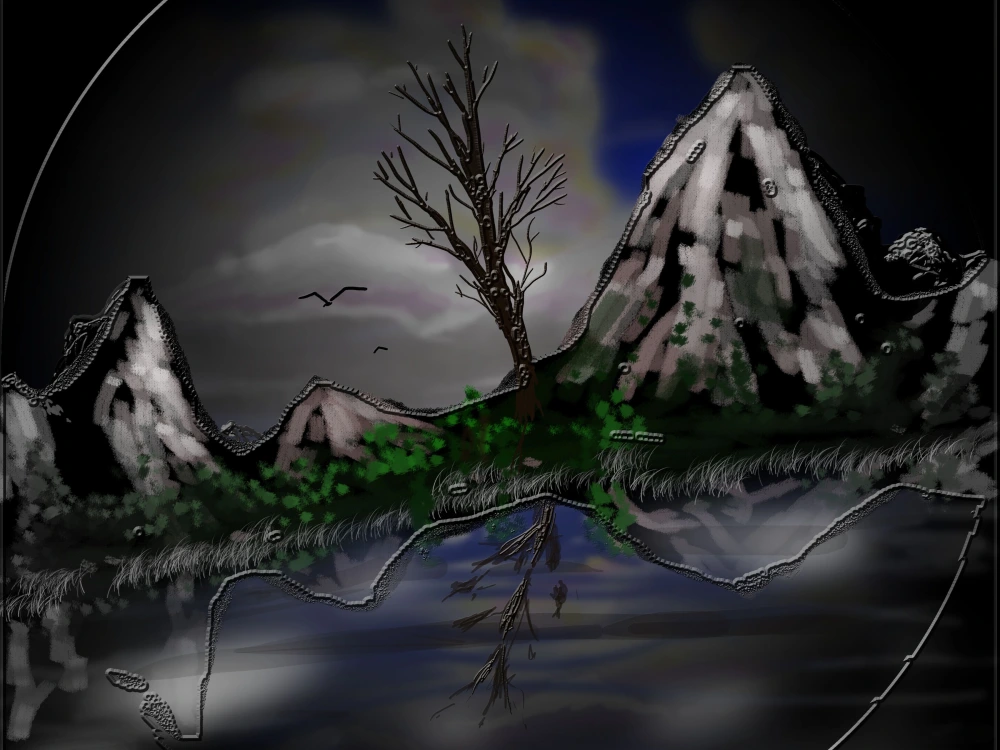 A creative illustration of characters in a scene that tells a story ...