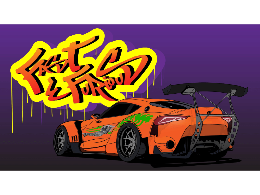 A vector cartoon drawing of your car with graffiti | Upwork