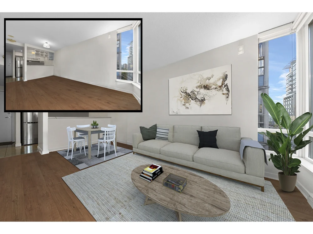 An amazing virtual staging, virtual furniture, virtual renovation of ...