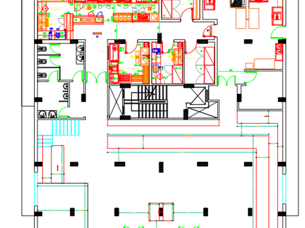 Commercial Kitchen Equipment Layout With MEP drawings / 3D Rendering ...