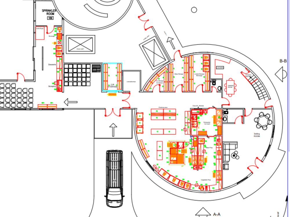 Commercial Kitchen Equipment Layout With MEP drawings / 3D Rendering ...