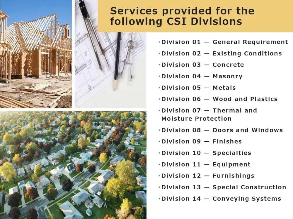 A detailed material takeoff separated by CSI Divisions | Upwork